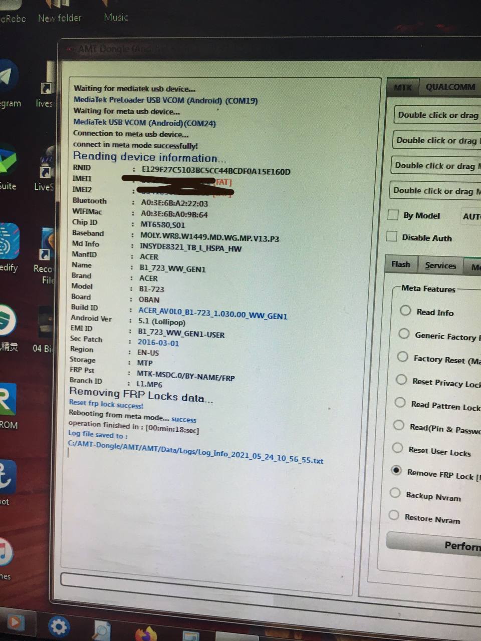 Frp reset MT6580 Meta Mod BY AMT Dongle - GSM-Forum